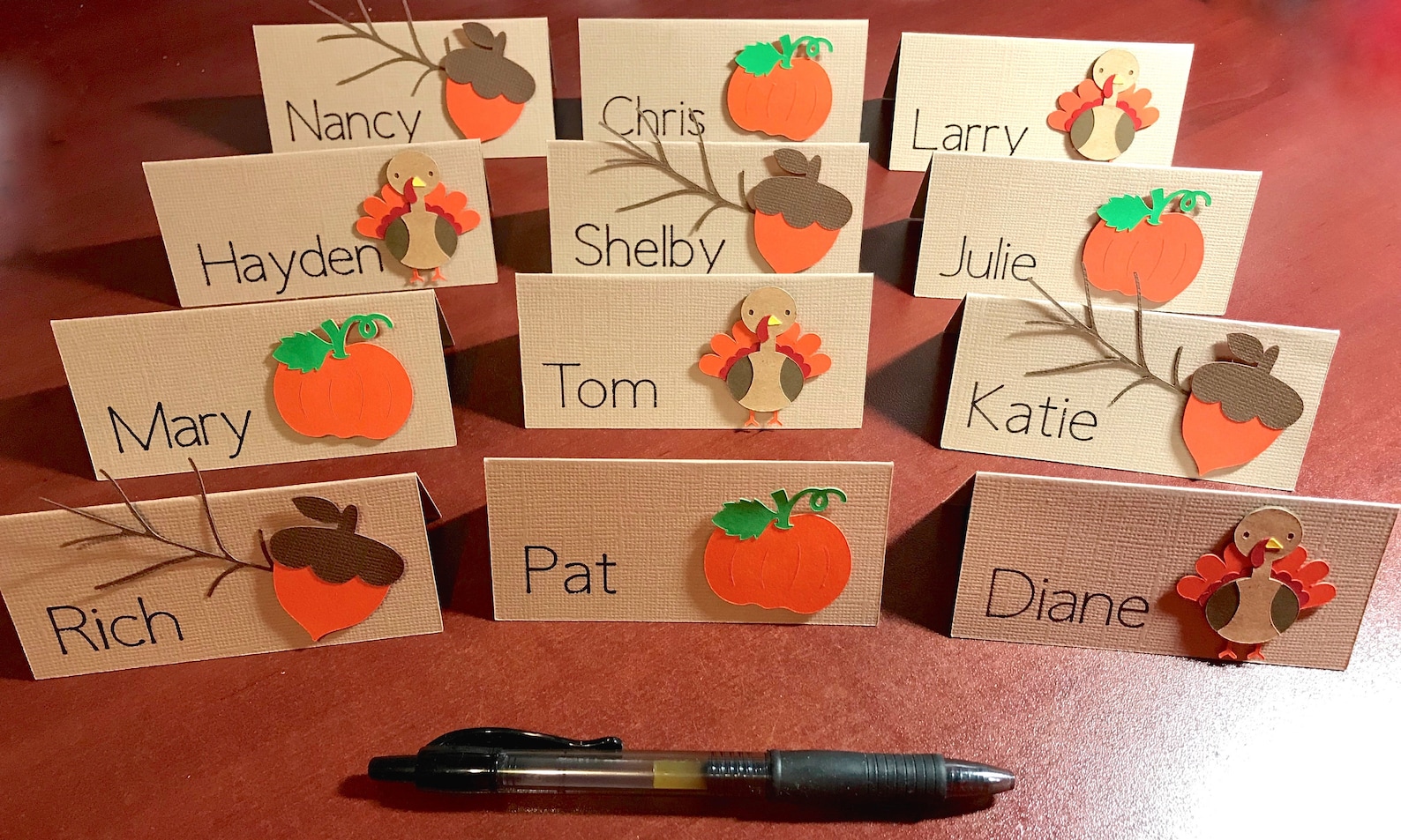 Fun Personalized Name Place Cards for Thanksgiving Dinner | Etsy