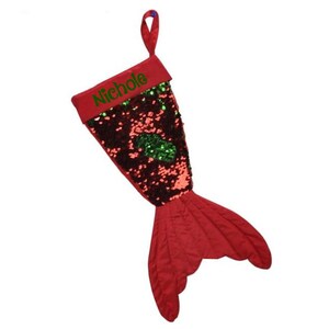 Mermaid Christmas Stocking for Little Girls, Personalized Holiday ...