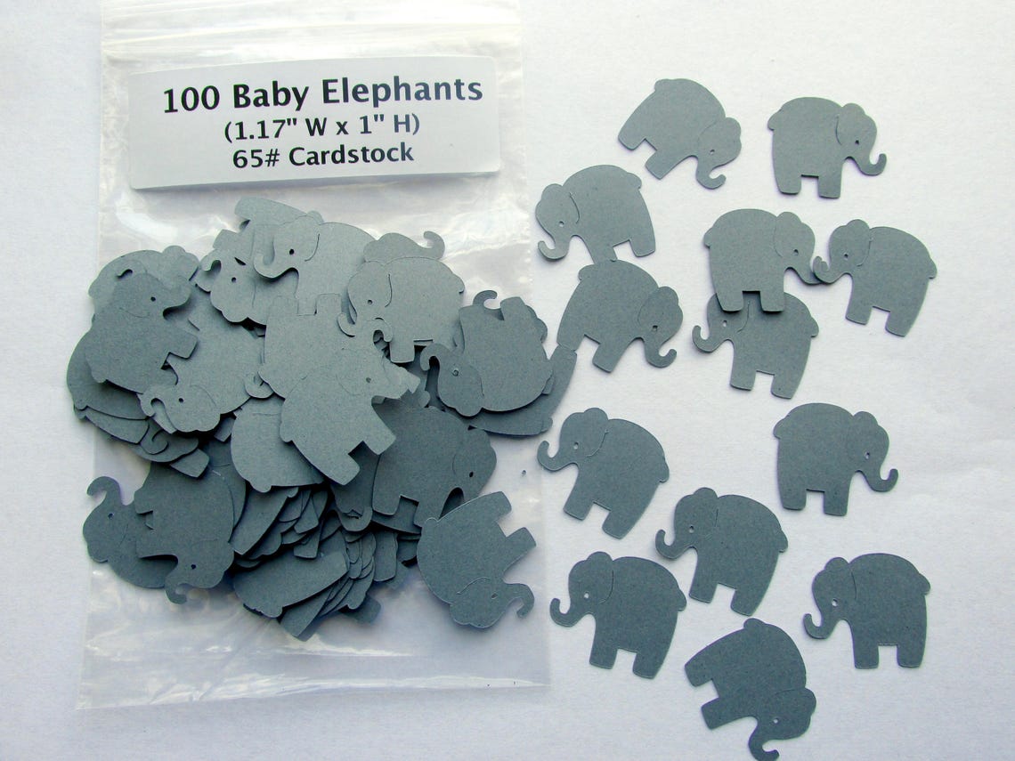 Baby Elephant Confetti for Table Scatter, Party Decoration Cut Outs ...