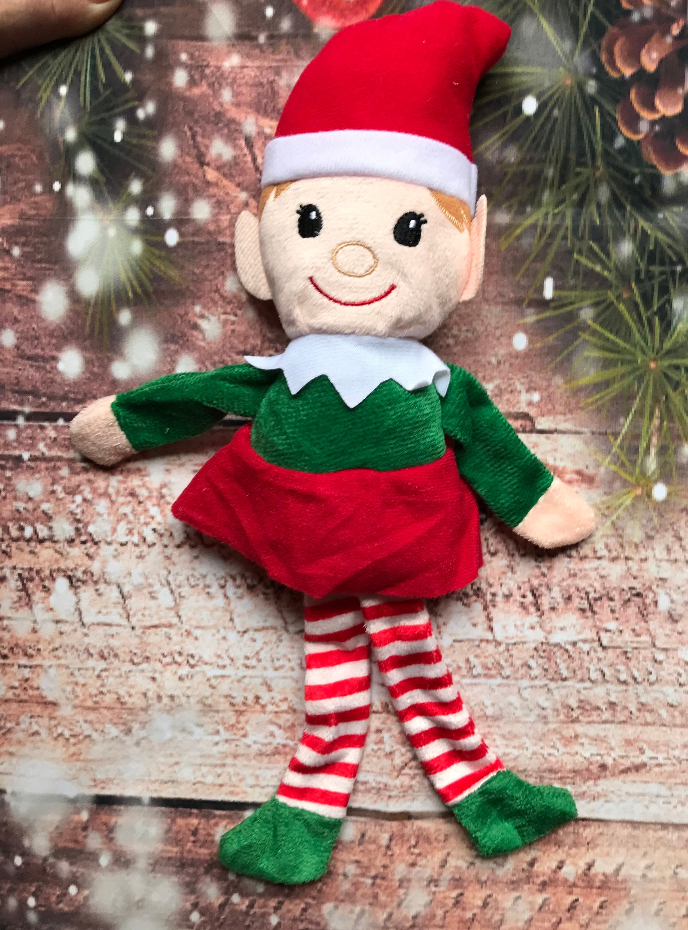 Personalized Stuffed Elf Doll Soft and Cuddly Toy Stocking | Etsy