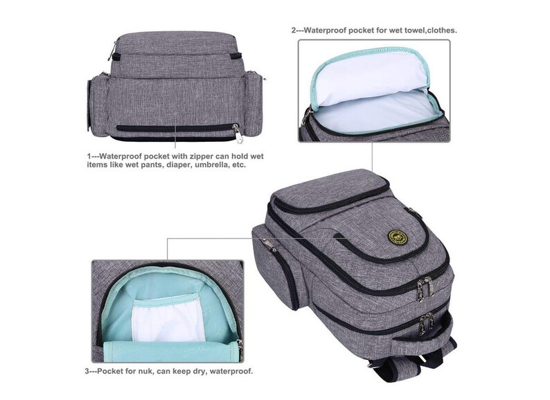 Personalized Diaper Bag Backpack With Changing Pad & Stroller Straps - Etsy