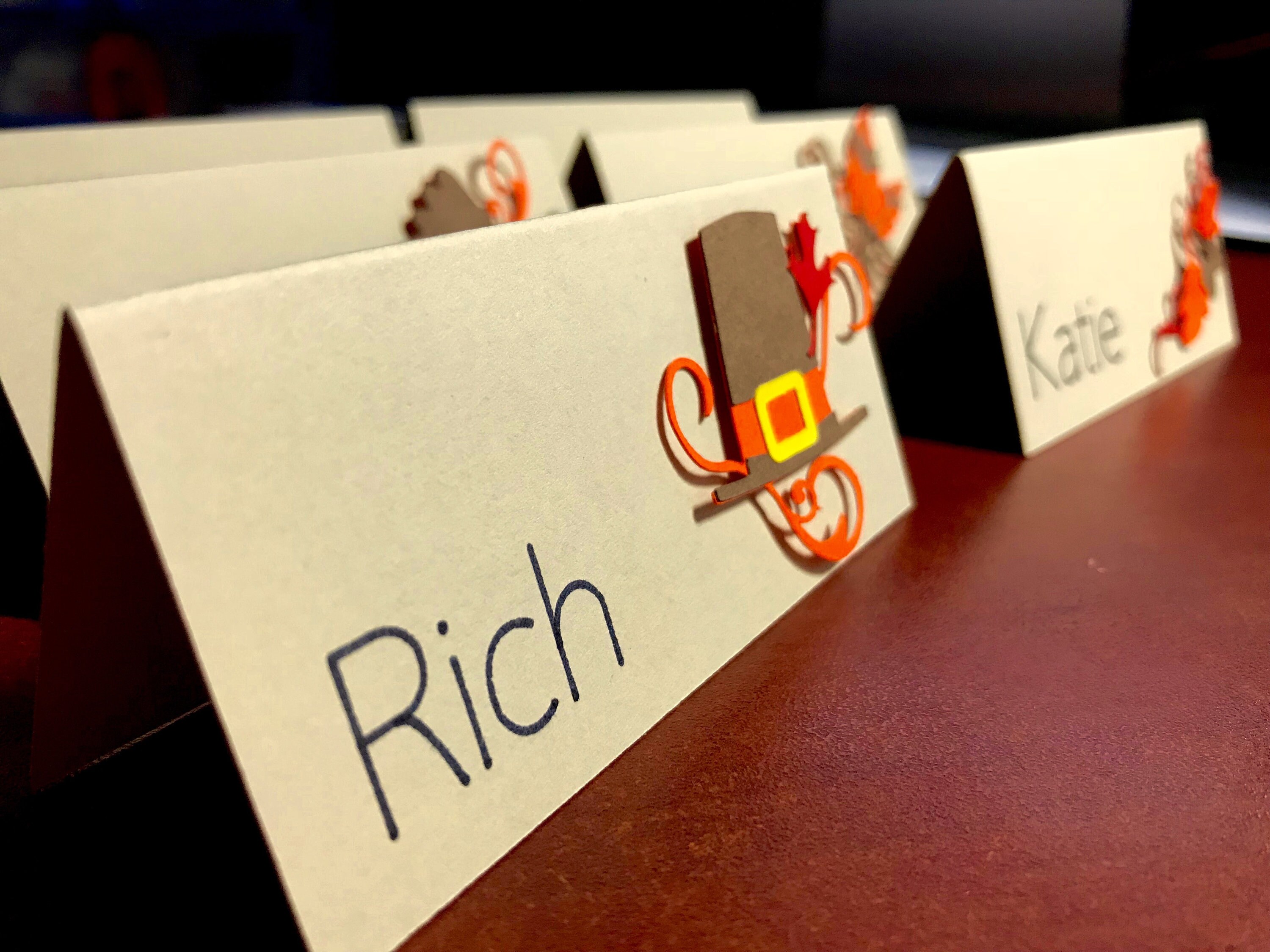 Name Place Cards for Thanksgiving Dinner Turkey Buffet Food | Etsy