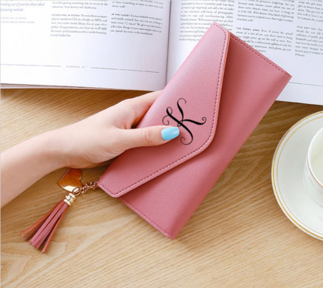 Personalized Long Wallet With Heart Charm and Tassel Money - Etsy