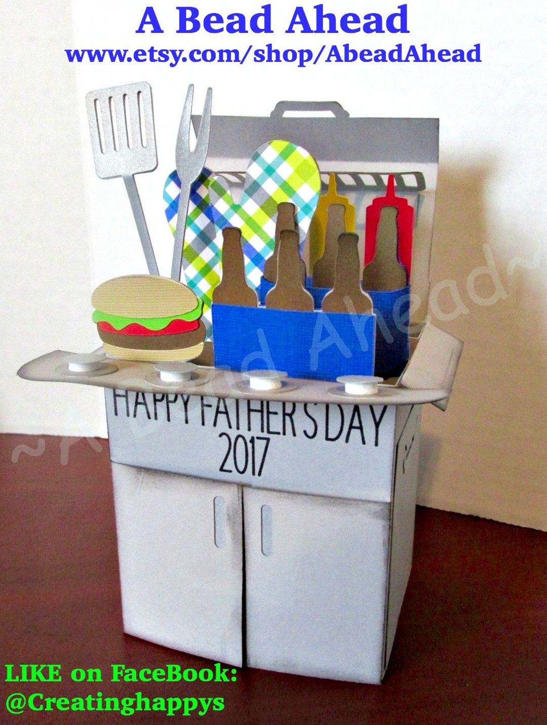 Barbecue Grill Card for Father's Day, 3D Pop-up Greeting Card for Dads ...