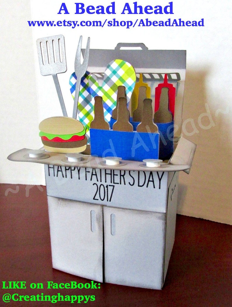 Barbecue Grill Card for Father's Day 3D Pop-up Greeting - Etsy