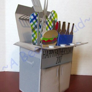 Barbecue Grill Card for Father's Day, 3D Pop-up Greeting Card for Dads ...