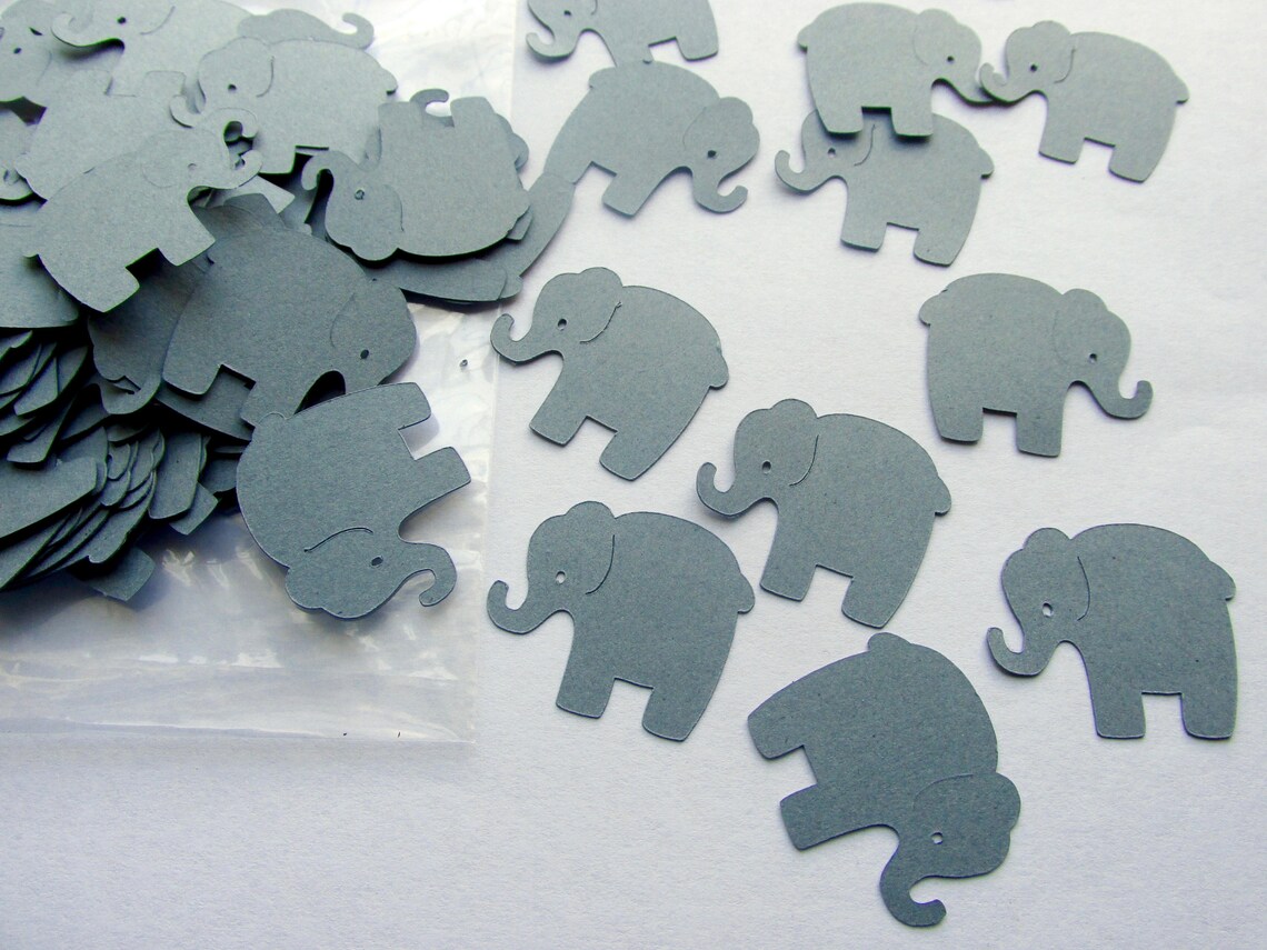 Baby Elephant Confetti for Table Scatter, Party Decoration Cut Outs ...