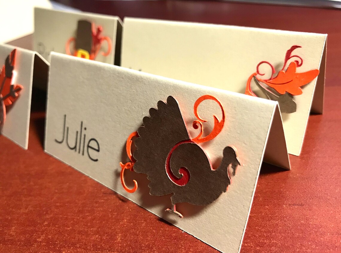 Name Place Cards for Thanksgiving Dinner Turkey Buffet Food - Etsy