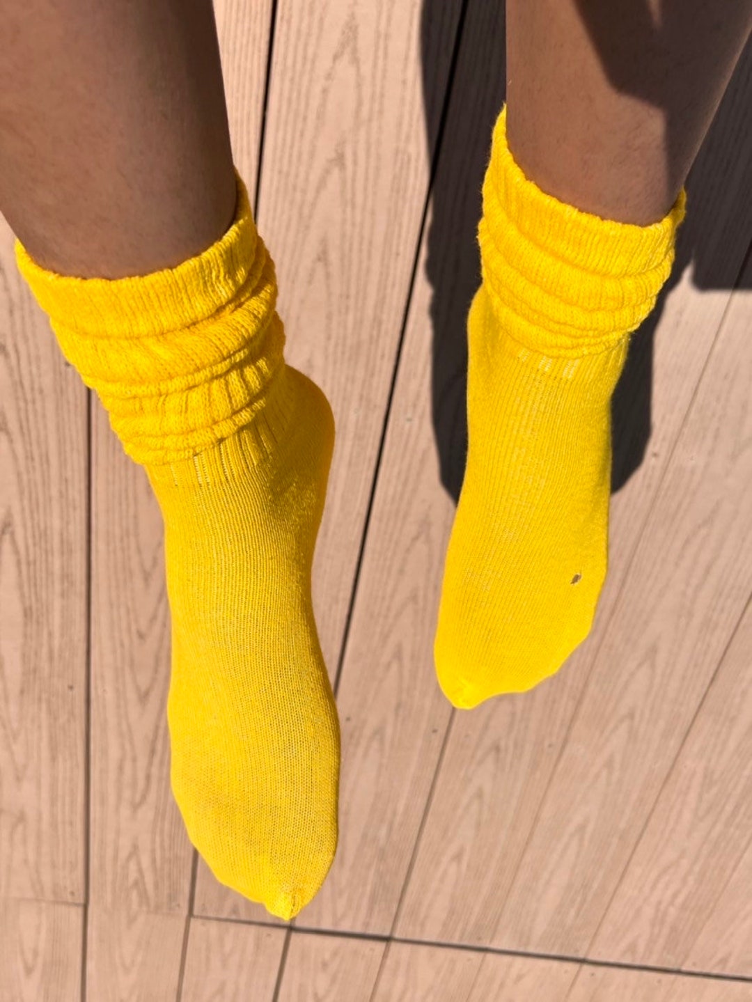 Yellow Slouch Socks 9-11 - Etsy