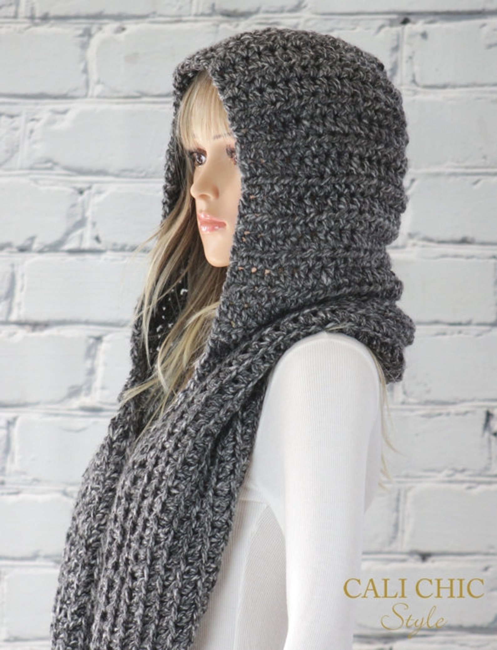 Crochet Hooded Scarf Pattern Alexia Hooded Infinity Scarf - Etsy