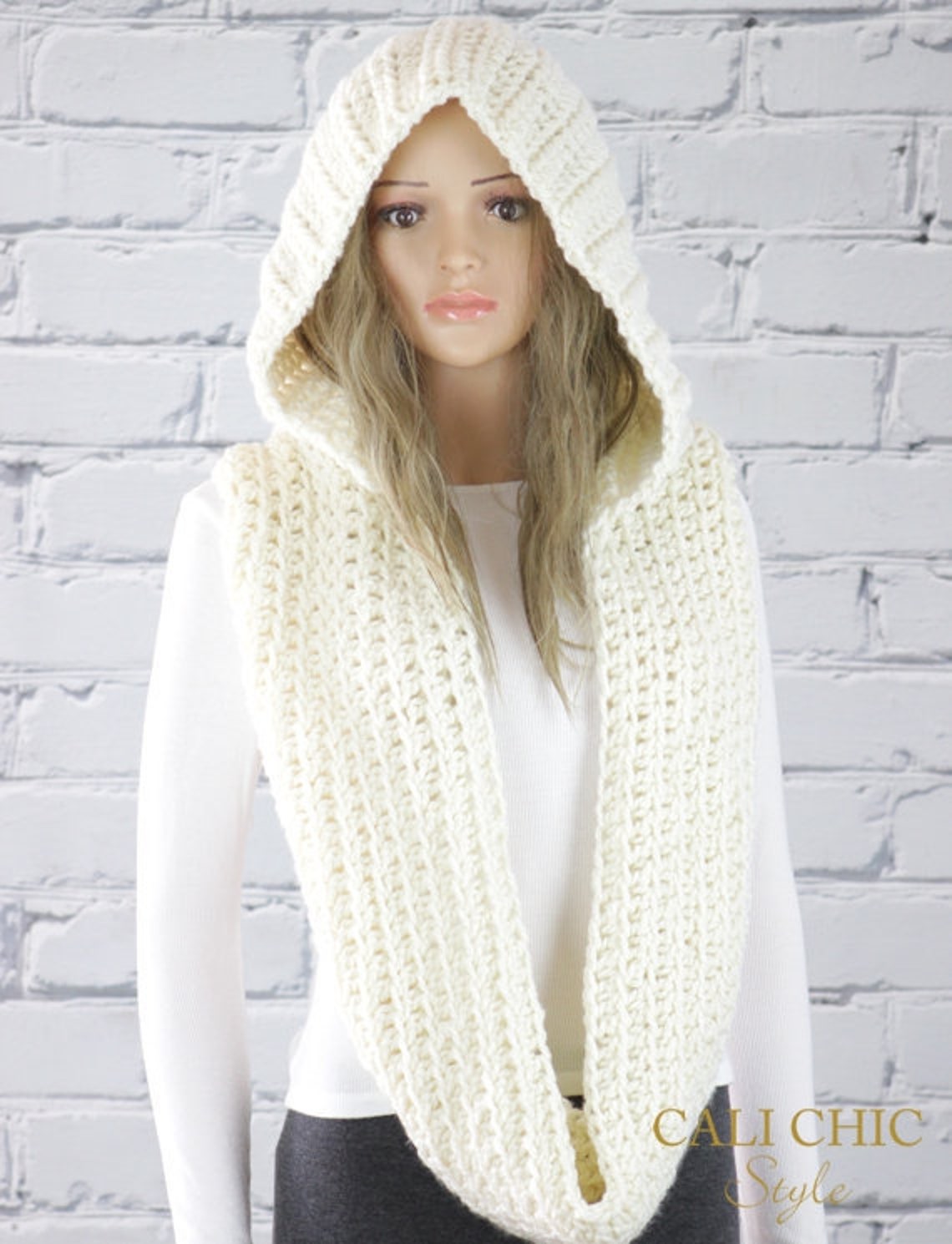 Crochet Hooded Scarf Pattern Alexia Hooded Infinity Scarf - Etsy