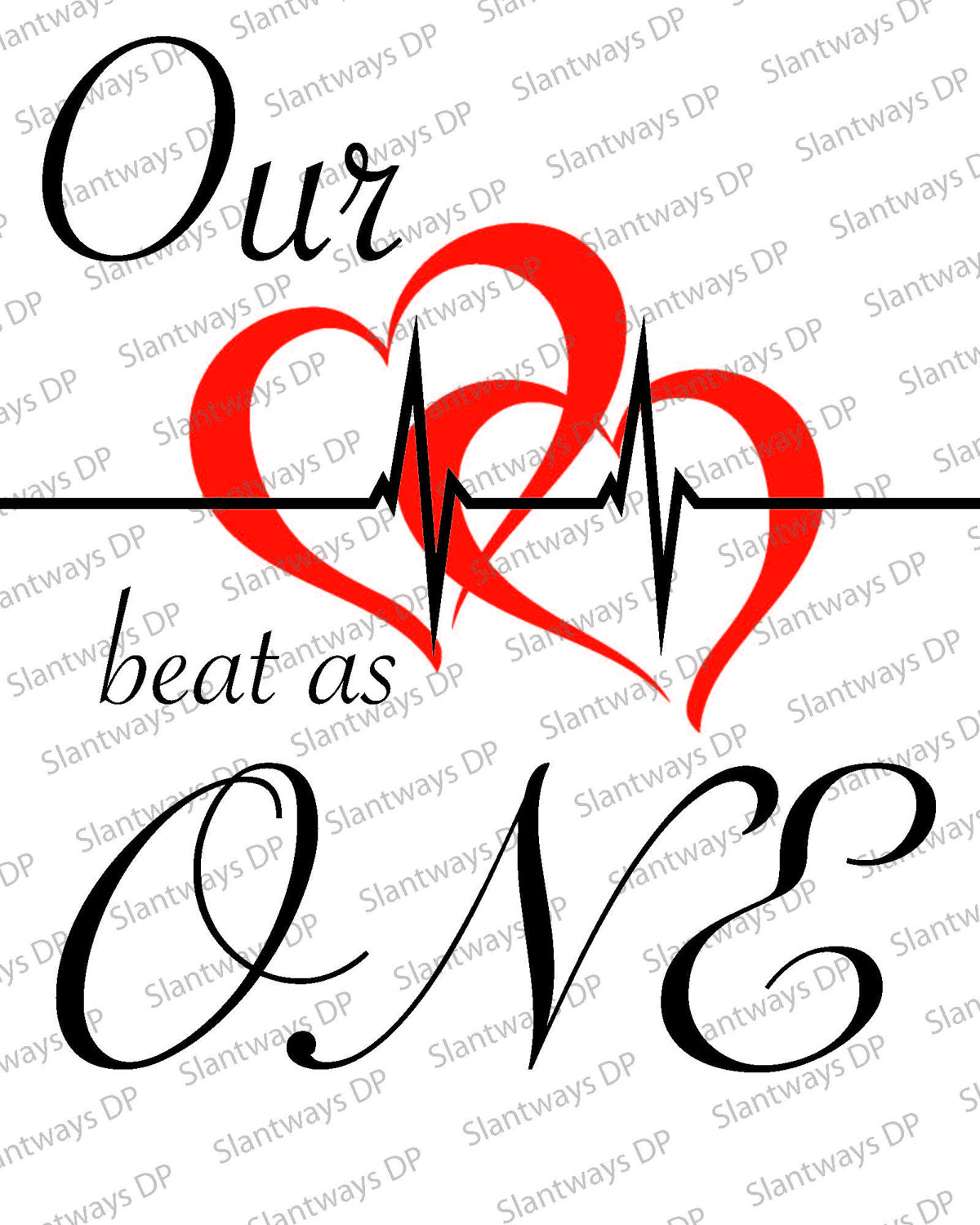 Our Hearts Beat As One Design | Etsy