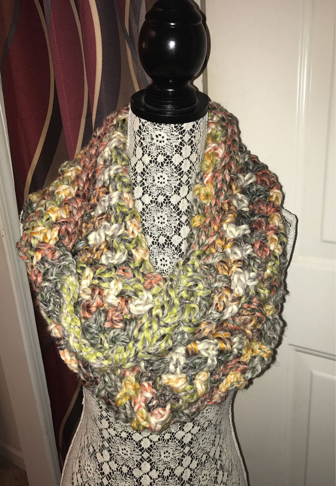 Crochet Cowl Neck Scarf - Coney Island - Etsy