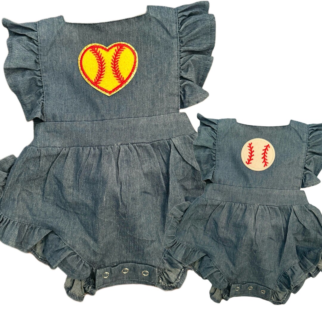 Baseball & Softball Game Day Ruffled Romper - Etsy
