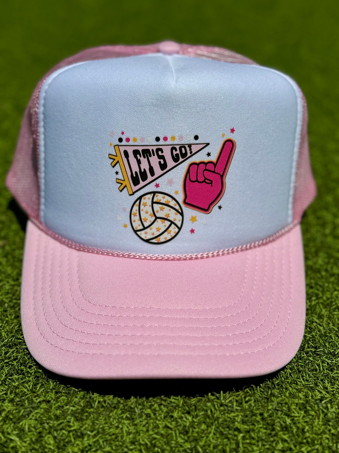 Pink Volleyball Trucker Cap - Etsy
