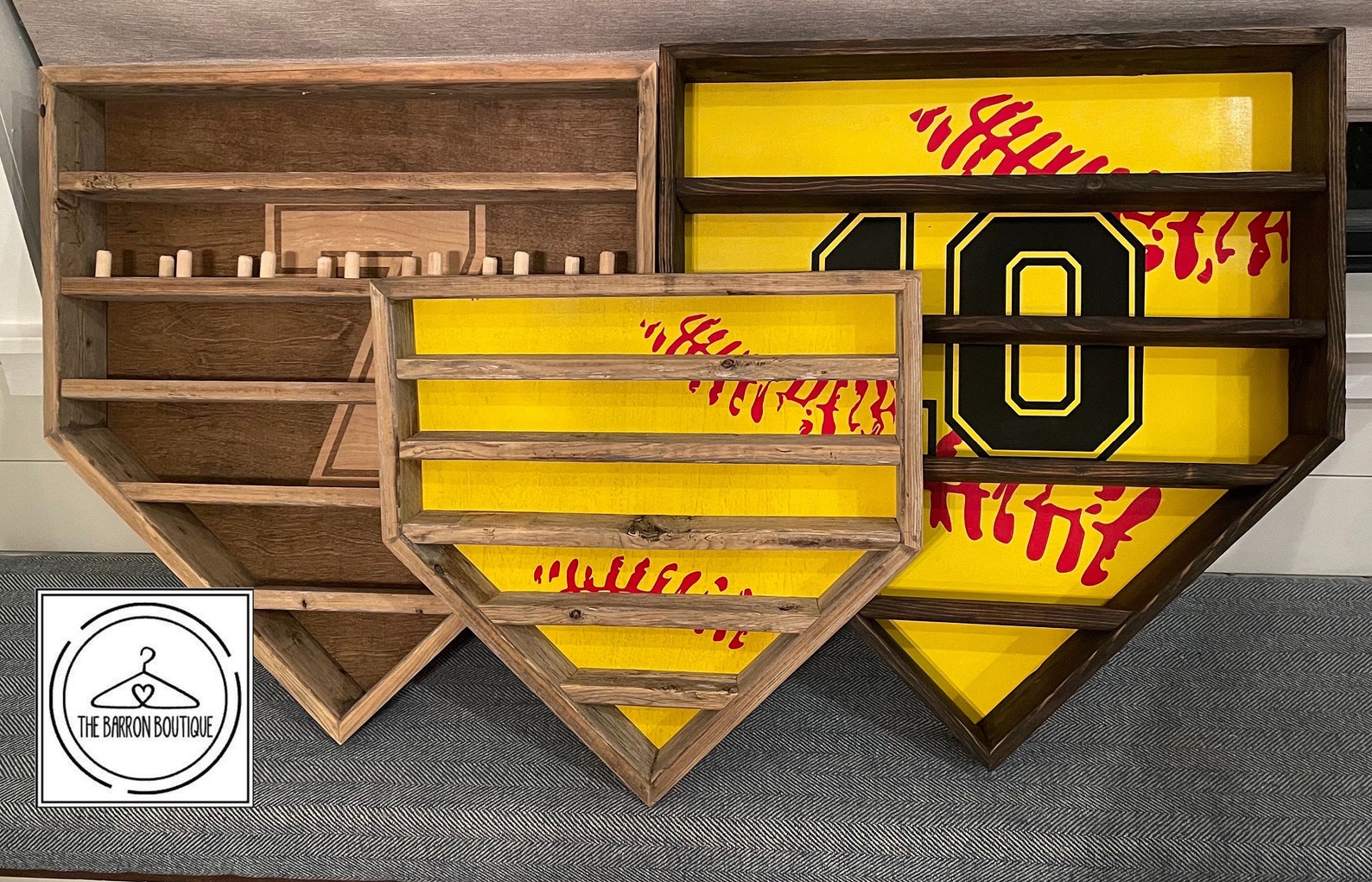 SOFTBALL Display Rack With Painted Yellow Backing-no PEGS - Etsy
