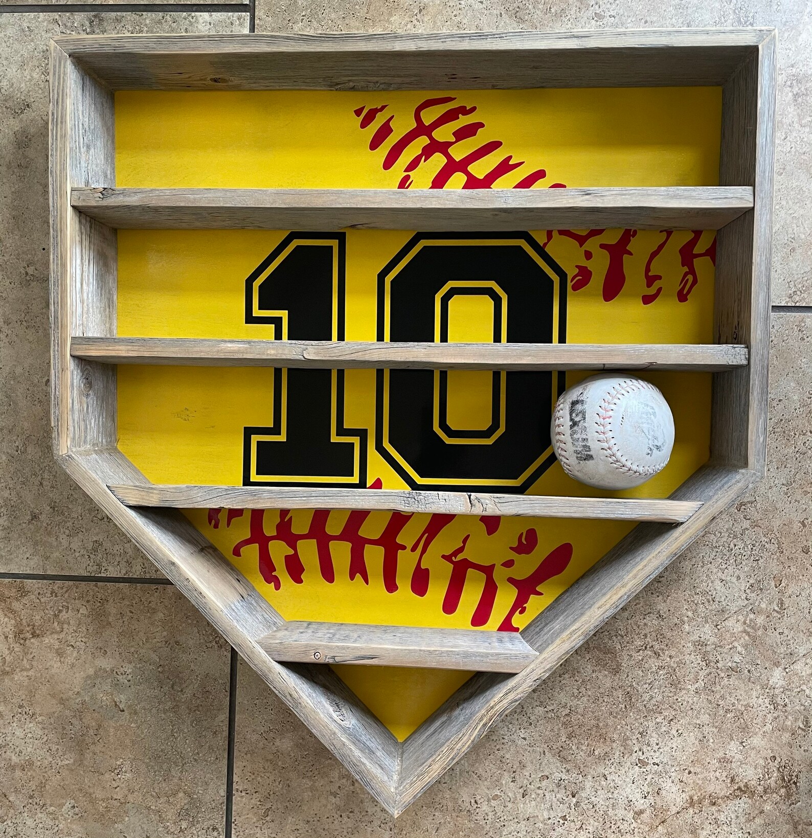 SOFTBALL Display Rack With Painted Yellow Backing-no PEGS - Etsy