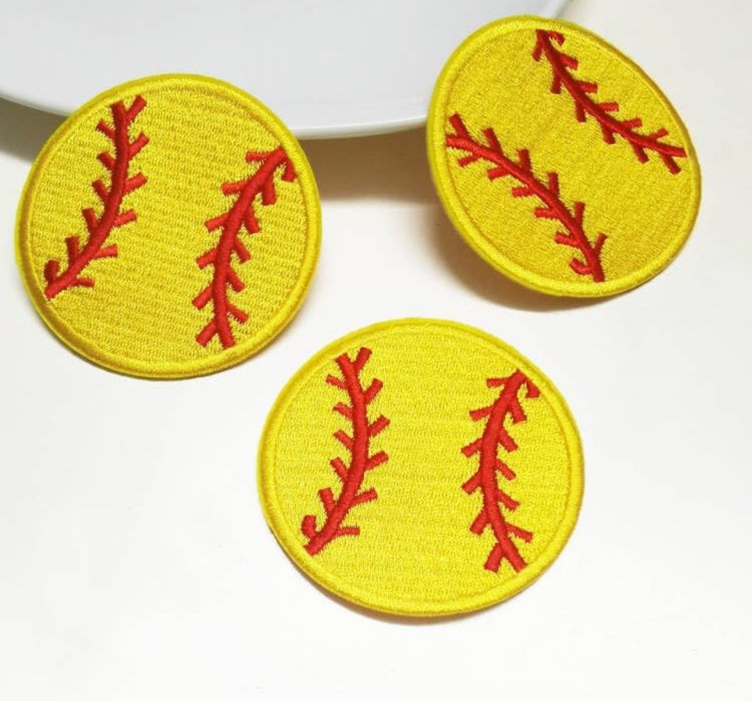 Softball Yellow Iron on Patch - Etsy