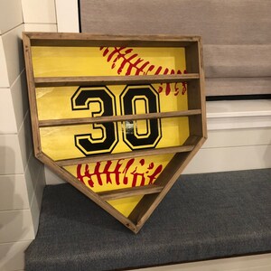 SOFTBALL Display Rack With Painted Yellow Backing-no PEGS - Etsy