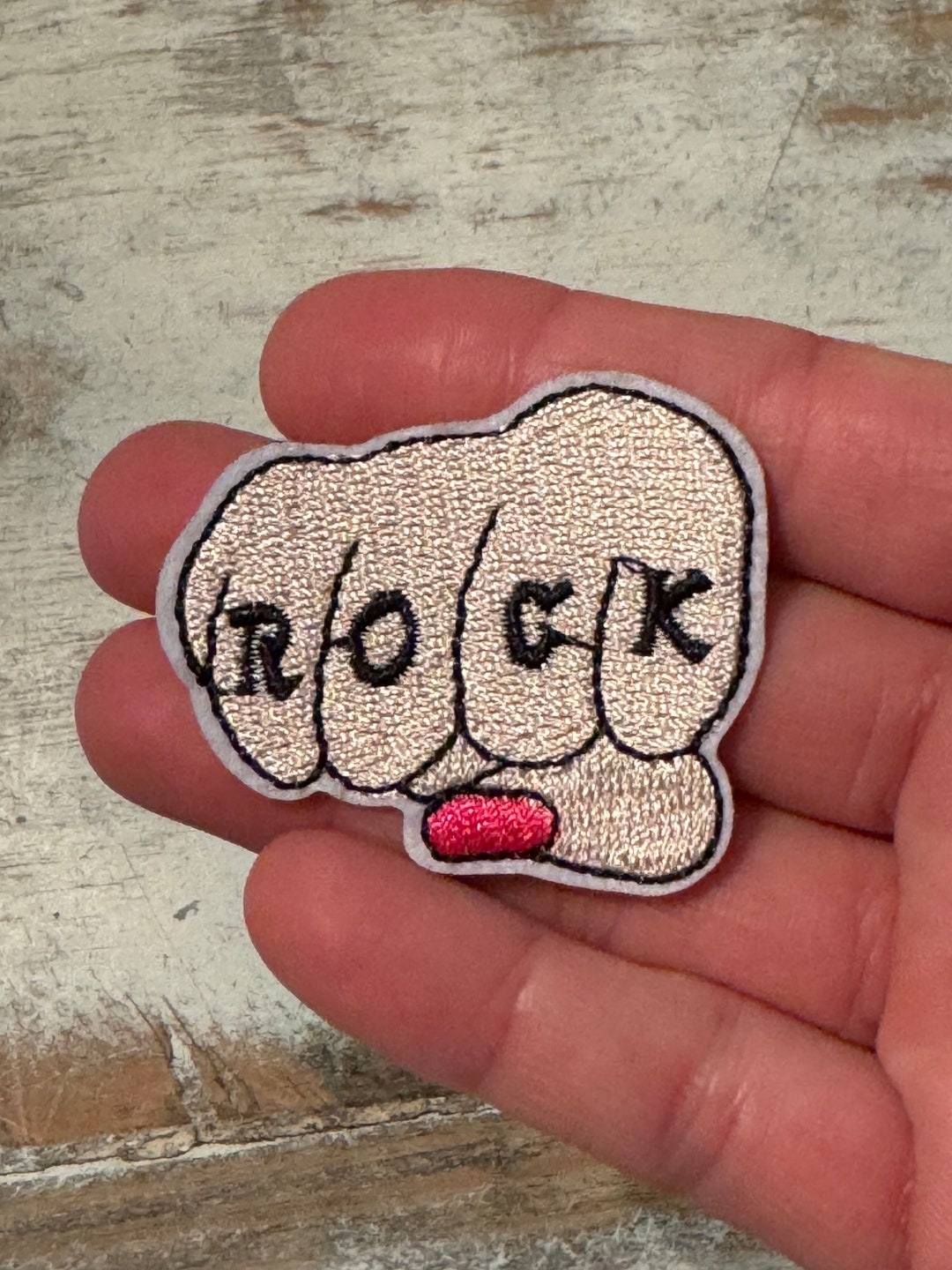 Rock & Roll Fist Iron on Embroidered Patches DIY - Etsy