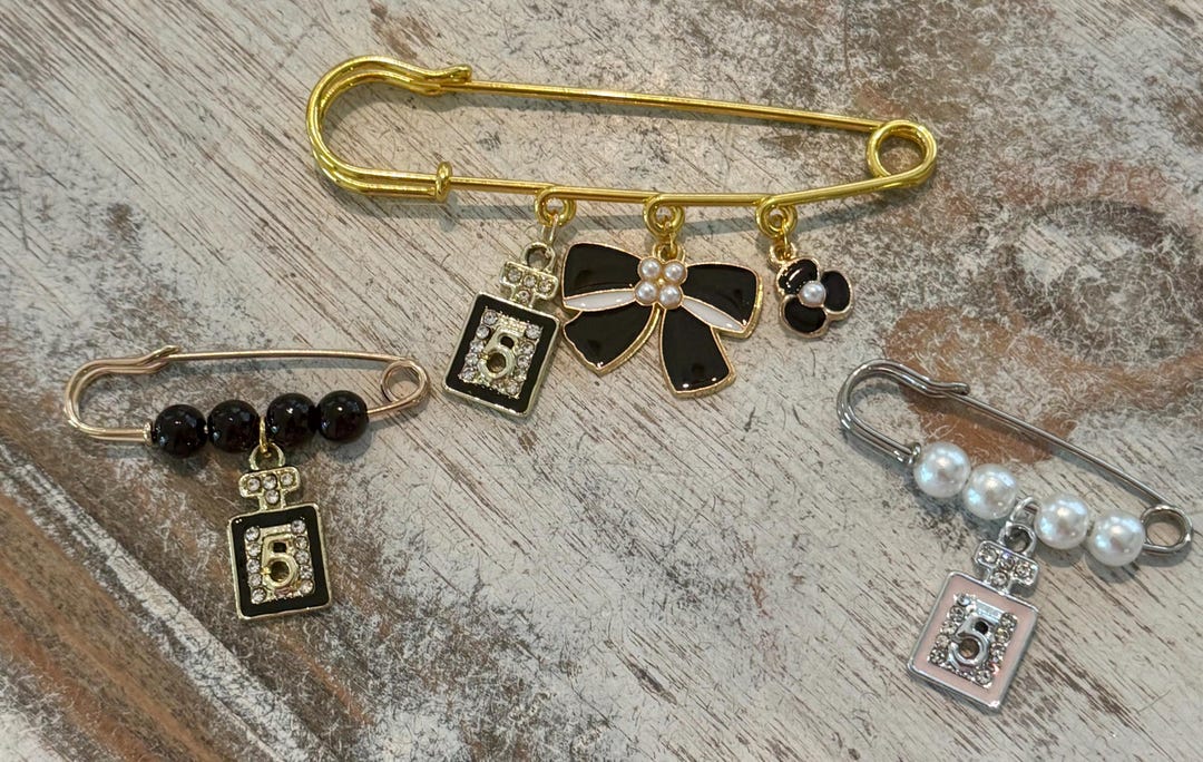 Beaded Bow & Perfume Pins - Etsy