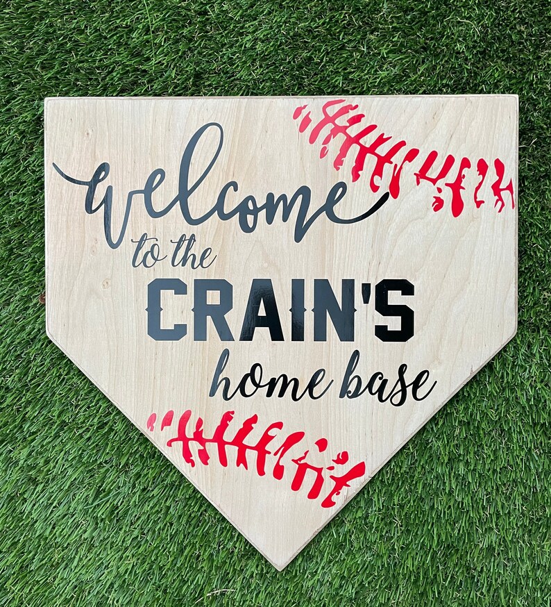 Personalized RAW WOOD Baseball Home Plate Sign - Etsy