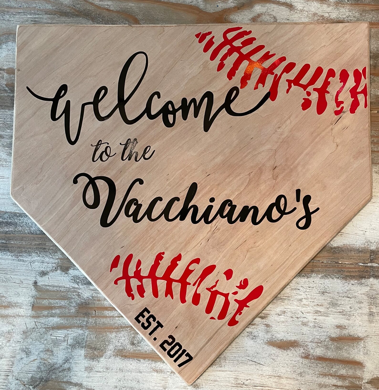 Personalized RAW WOOD Baseball Home Plate Sign - Etsy
