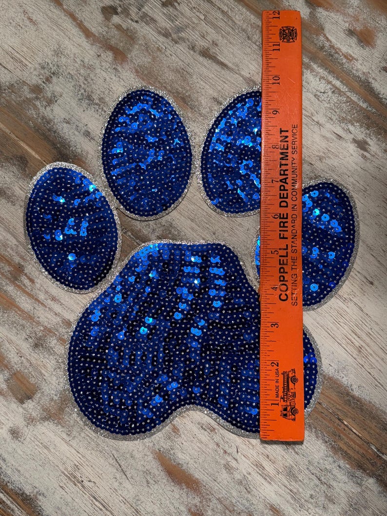 XL Royal Blue Paw Print Iron on Patch - Etsy