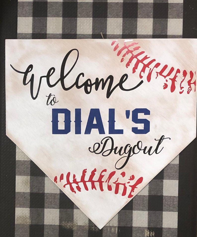 PERSONALIZED *NAME* BASEBALL Home Plate Sign - Etsy
