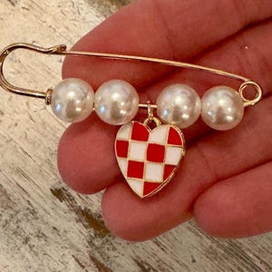 Checkered Heart Pins - Etsy