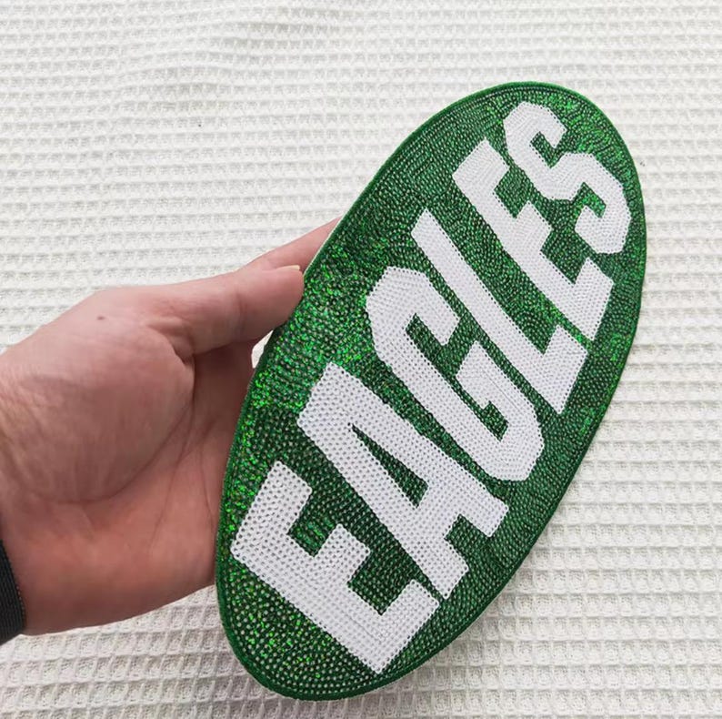 Large Sequin Eagles Iron on Patch - Etsy