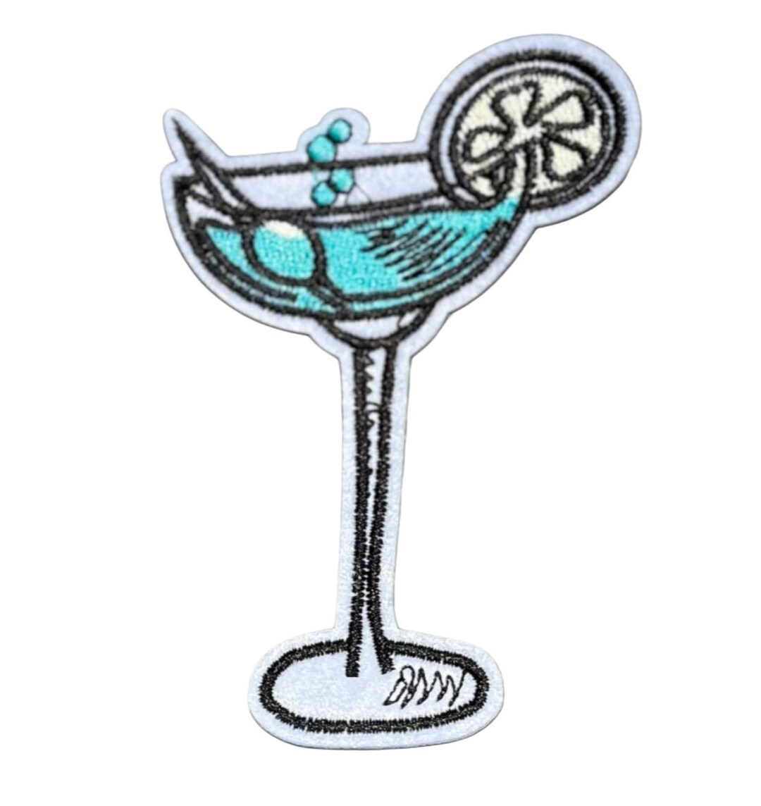 Large Cocktail Martini Glass Iron on Patch - Etsy