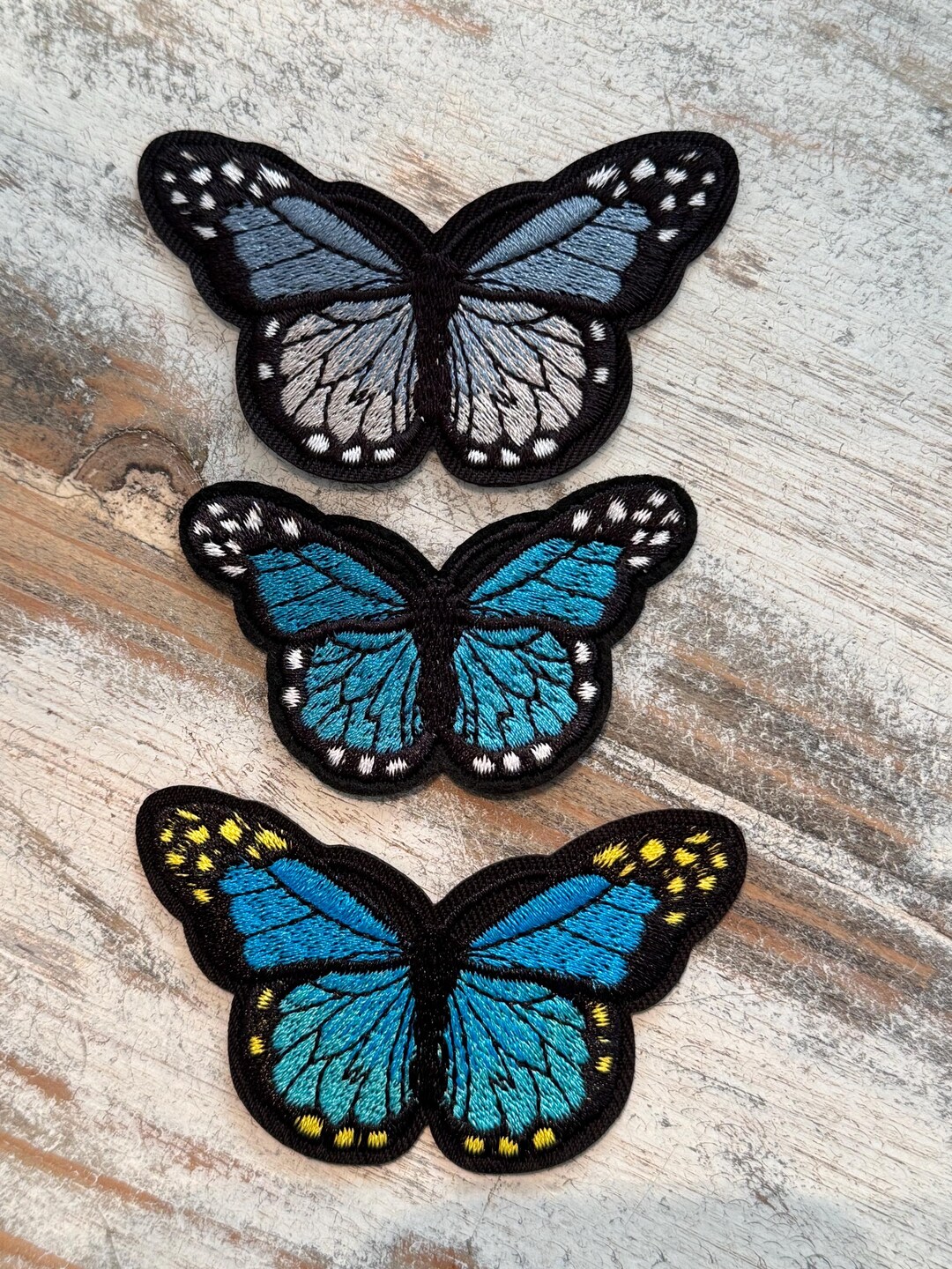Blue Butterfly Iron on Patches - Etsy