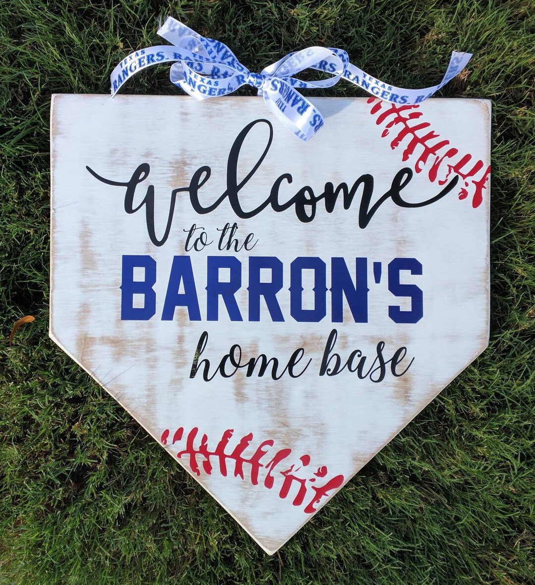 PERSONALIZED *NAME* BASEBALL Home Plate Sign - Etsy