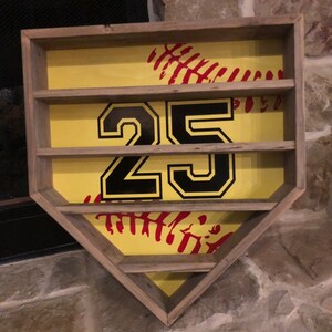 SOFTBALL Display Rack With Painted Yellow Backing-no PEGS - Etsy