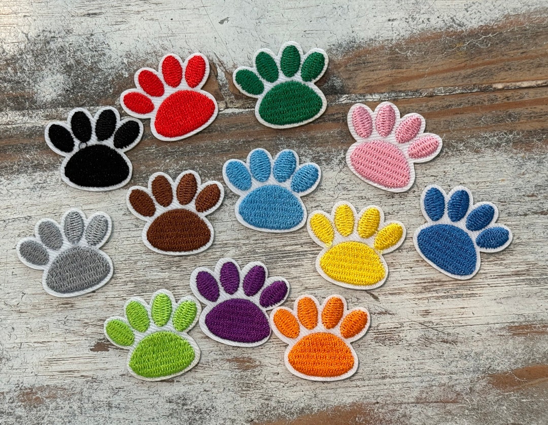 Small Paw Print Iron on Patches - Etsy