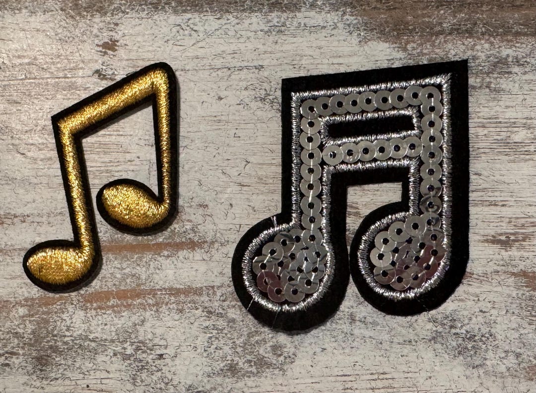 Gold & Silver Music Note Iron on Patches (various Styles) - Etsy