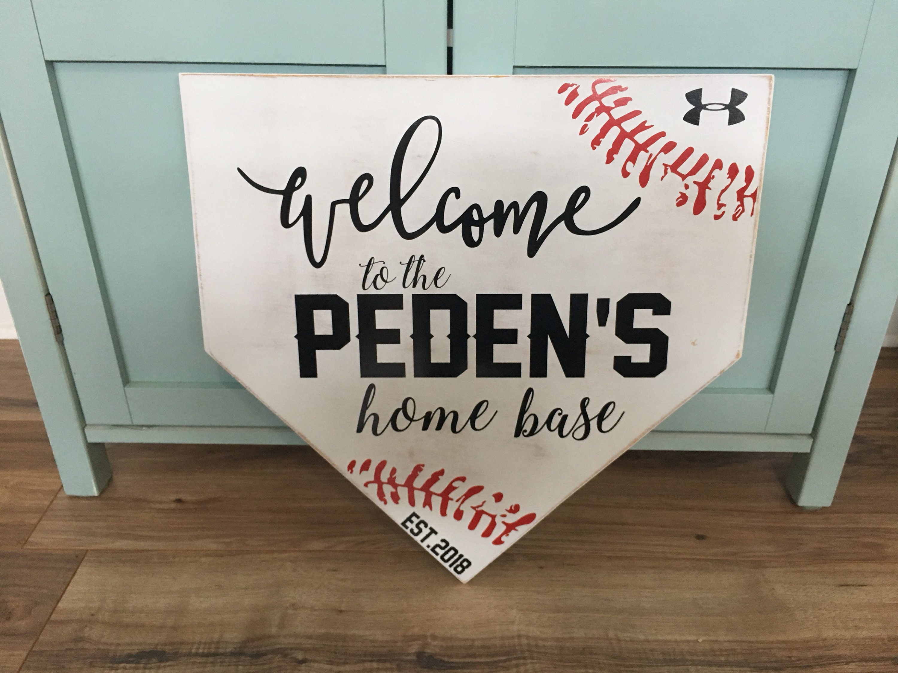 PERSONALIZED *NAME* BASEBALL Home Plate Sign - Etsy