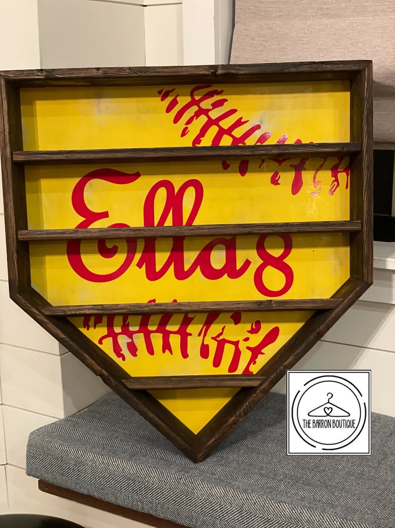 SOFTBALL Display Rack With Painted Yellow Backing-no PEGS - Etsy