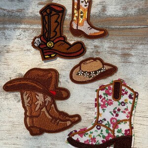 Cowboy Boots & Hat Iron on Patches - Etsy