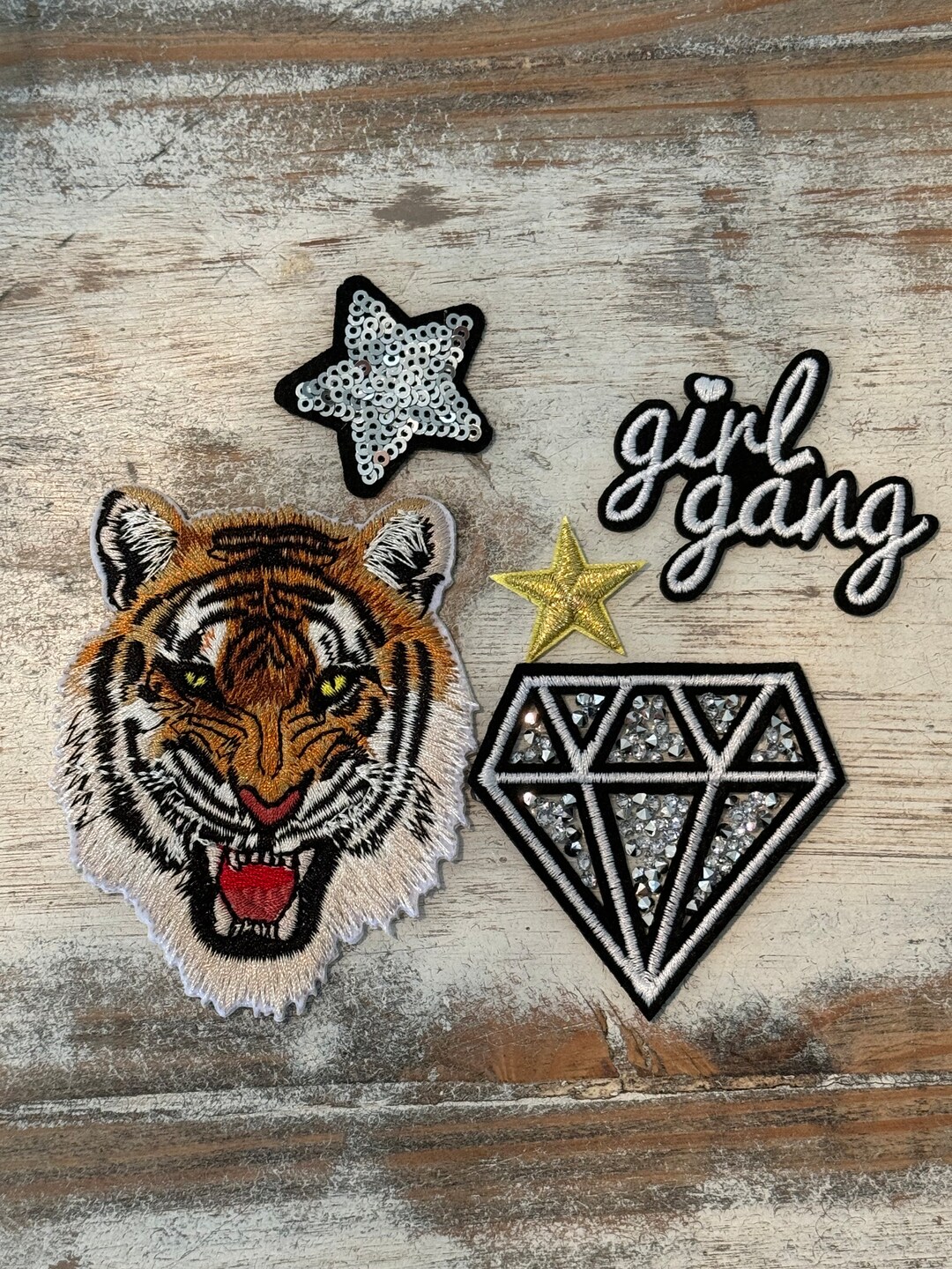 Girl Gang & Tiger Iron on Patch Set - Etsy