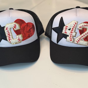 Baseball Number Patch Trucker Hat: Custom Team Cap - Etsy
