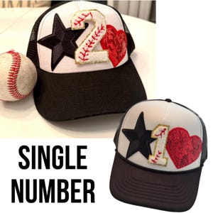 Baseball Number Patch Trucker Hat: Custom Team Cap - Etsy