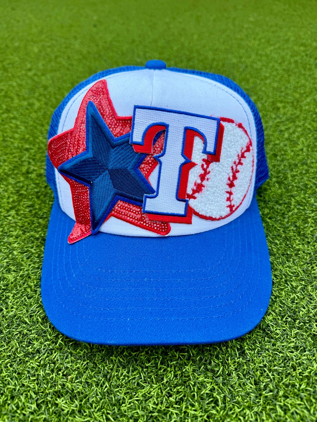 Texas Rangers Stars Baseball Patch Trucker Hat - Etsy