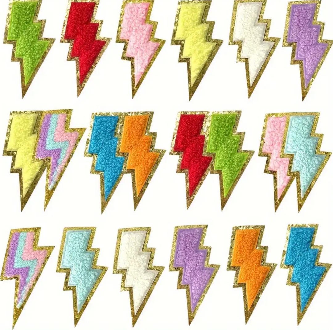 Lightning Bolt Iron on Patches - Etsy