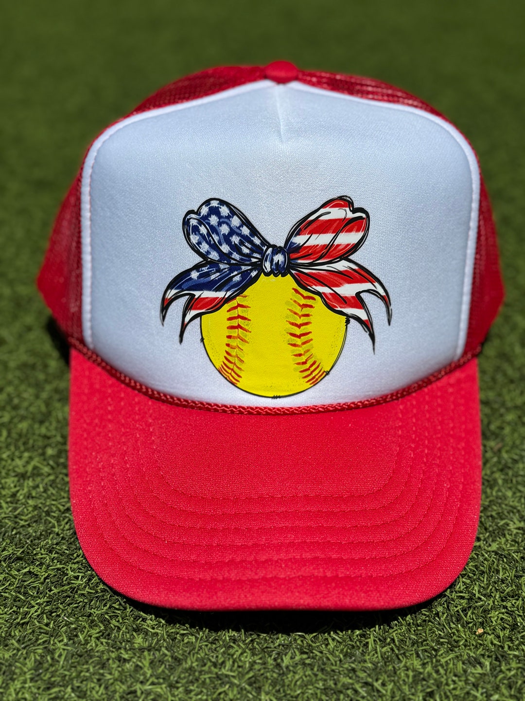 American Softball Trucker Cap - Etsy