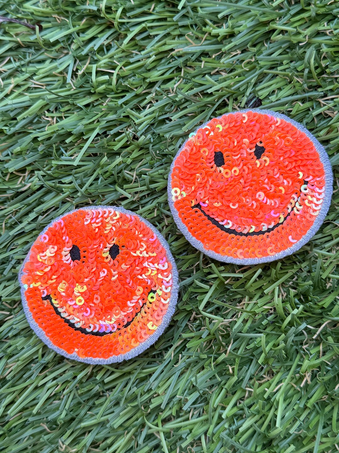 Sequin Smiley Face Iron on Patch - Etsy