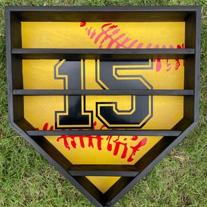 SOFTBALL Display Rack With Painted Yellow Backing-no PEGS - Etsy