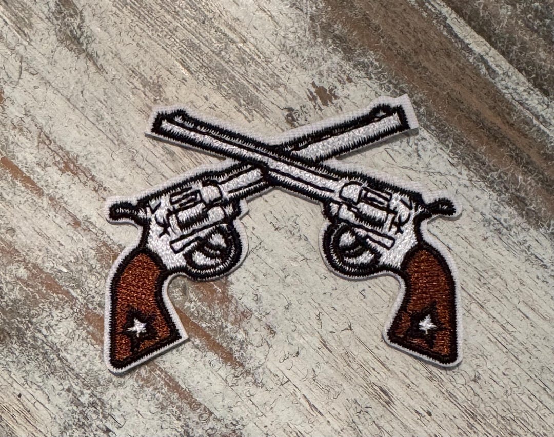 Dual Pistol Iron on Patches - Etsy