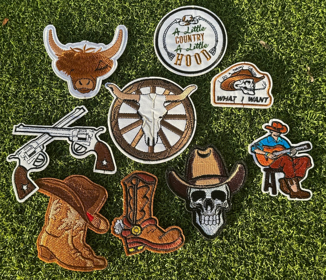 Western Cowboy Iron on Patches - Etsy